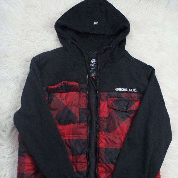 Ecko Unlimited | Jackets & Coats | Ecko Unltd Mens Black And Red Plaid ...
